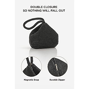 BABEYOND Women's Rhinestone Clutch Evening Bags Sparkly Glitter Triangle Purse for 1920s Party Prom Wedding