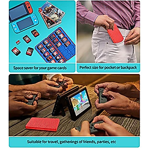 Switch Game Holder Case with 24 Cartridge Slots and 24 Micro SD Card Storage, Slim Portable Game Organizer Traveler Gift Accessories with Magnetic Closure, Protective Hard Shell and Soft Lining