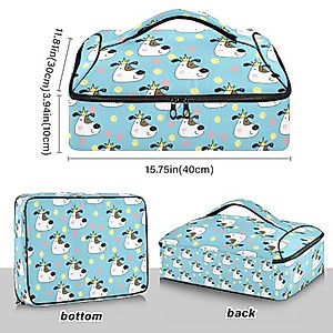 Kcldeci Insulated Thermal Food Carrier Insulated Casserole Carrier for Hot or Cold Food,Cute Dogs Insulated Tote Bag for Potluck Cookouts Parties Picnic,Lasagna Lugger
