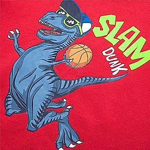 Kids Baby Boy Girl Crewneck Long Sleeve Pullover Top Cotton Infant Lightweight Pullover T Shirt Top Festival Clothes Red