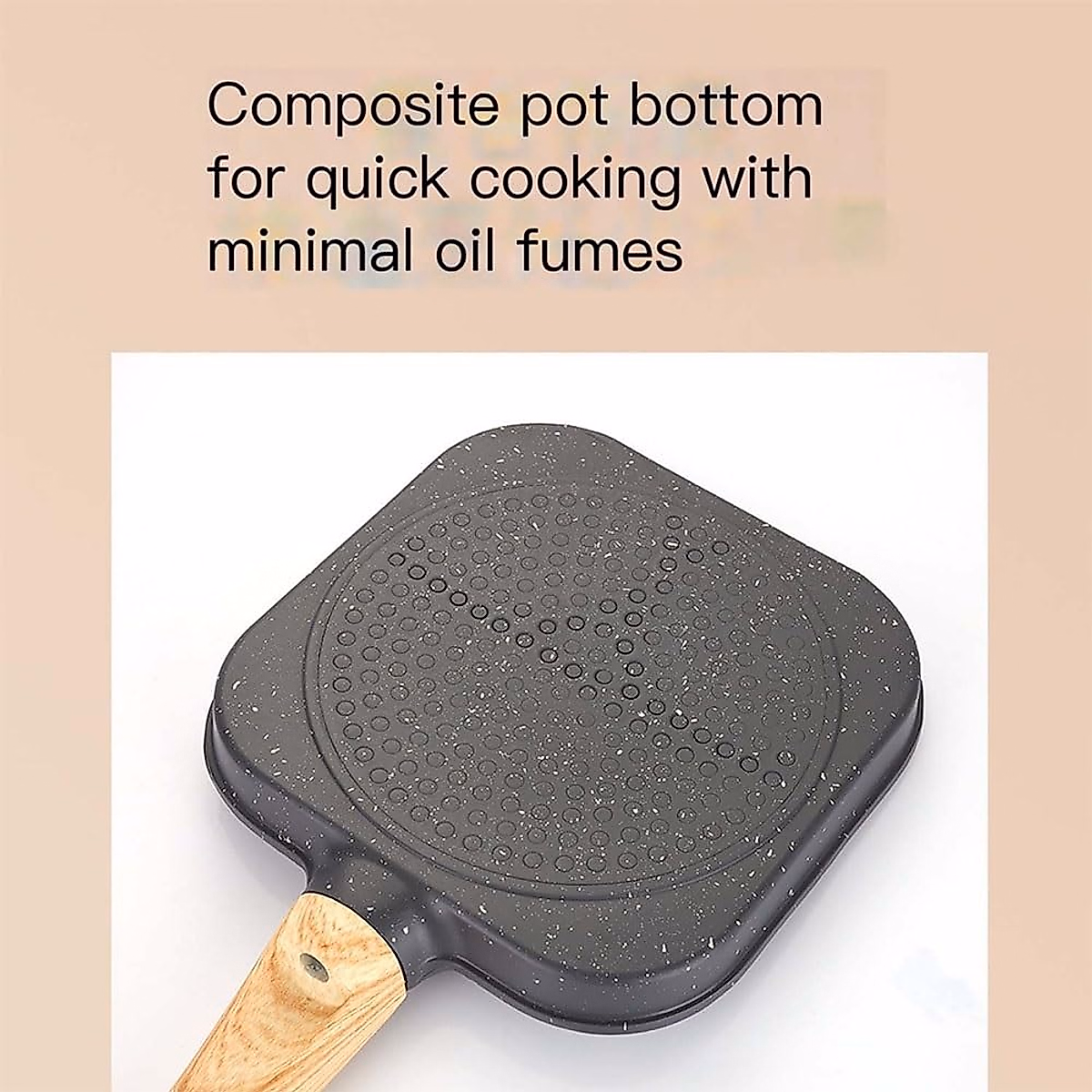 3 in 1 Divided Saute Pan,Nonstick 3-n-1 Divided Saute Pan,Divided Pan for Cooking,Divided Grill Pan for Stove Tops,Versatile Breakfast Grilling Pan,Durable Square Grill Skillet,Steak Griddle Pan(Black