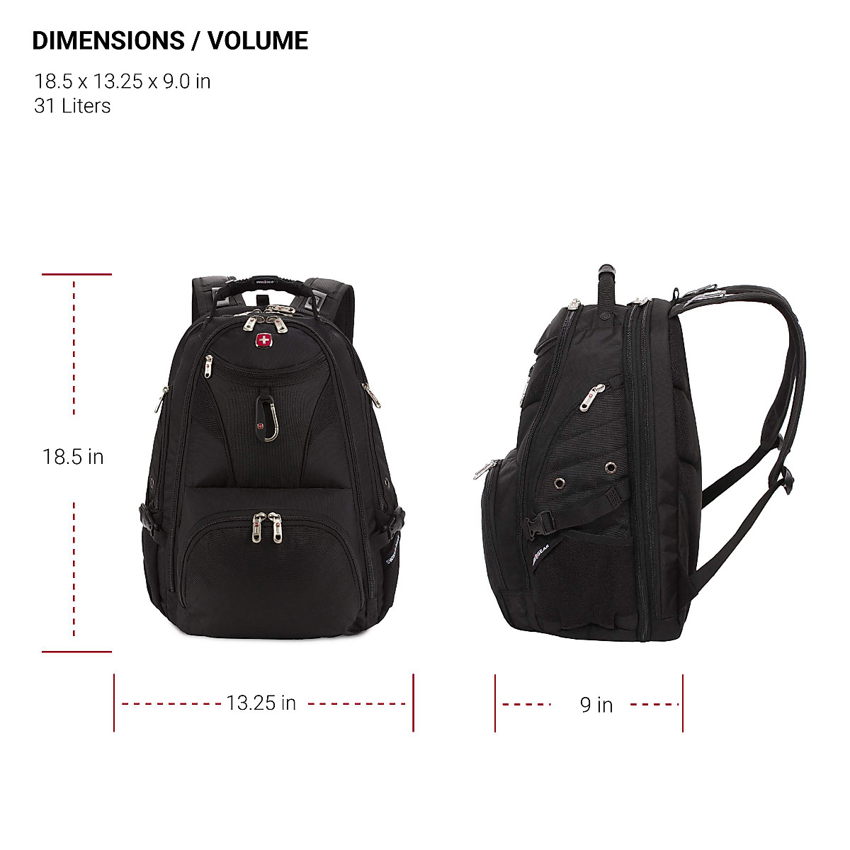 SwissGear 5977 ScanSmart Laptop Backpack, Black, 17-Inch