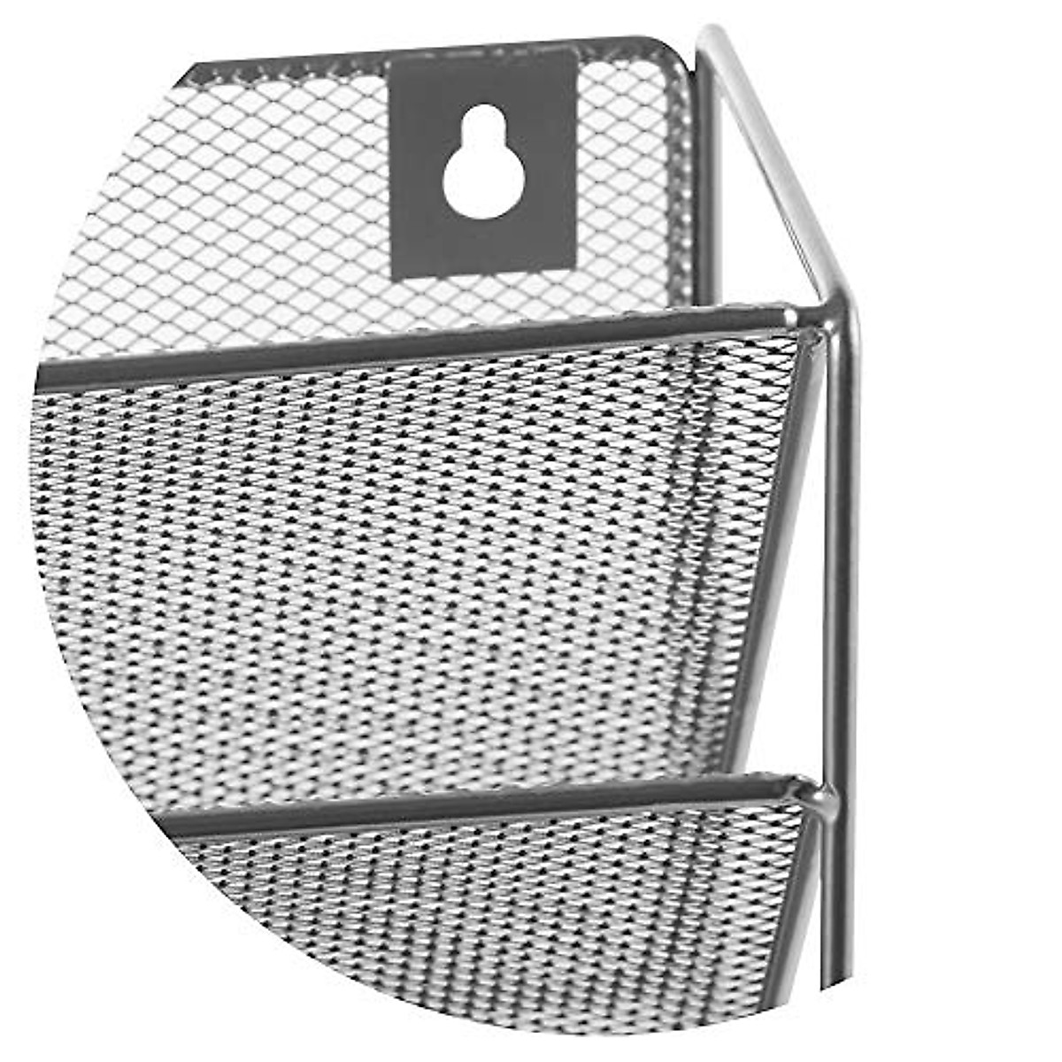 Easepres File Organizer Mesh 5-Tier Black Hanging File Organizer Vertical Holder Rack for Office Home, Silver