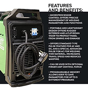 2022 Everlast PowerTIG 210EXT 210amp Ac Dc Tig Stick Advance Pulse Welder 110/220 Volt Inverter-based IGBT Technology