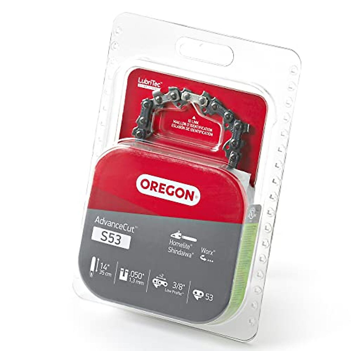 Oregon S53 AdvanceCut Replacement Chainsaw Chain for 14-Inch Guide Bars, 53 Drive Links, Pitch: 3/8" Low Vibration, .050" Gauge (S53), Fits Various Remington Models