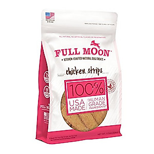 Full Moon All Natural Human Grade Dog Treats, Chicken Strips, 12.5 Ounce