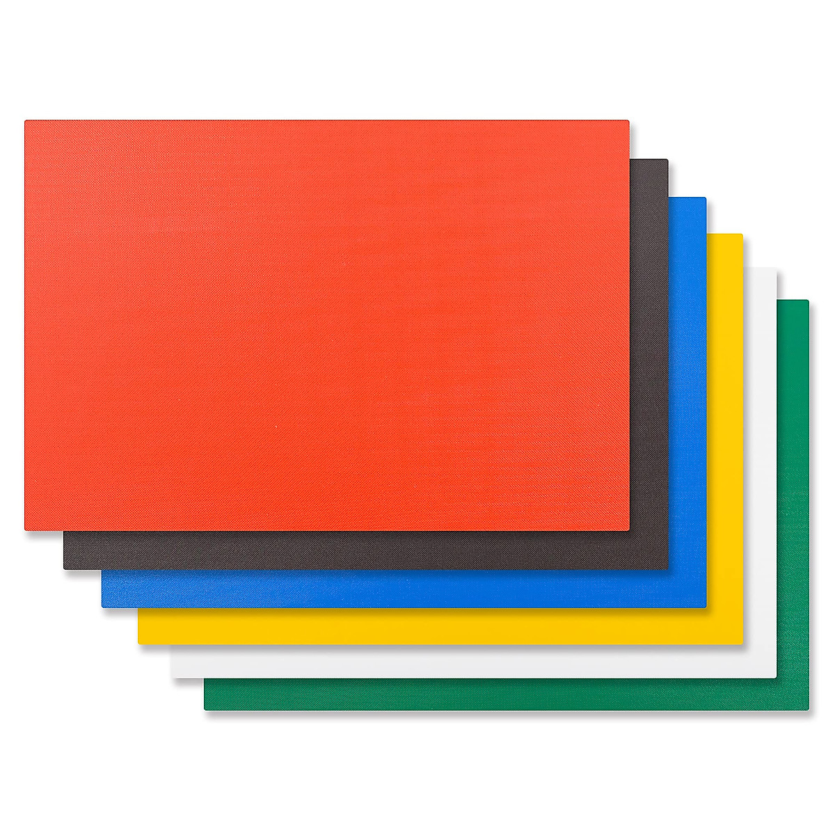 CMI Commercial Grade Cutting Board for Kitchens,Cutting Board Set,Plastic Chopping Board,18 x 12 x 1/2 Inch, Multi-Color 6 of Pack Set,NSF Certified,for Vegetable Meat or Cheese