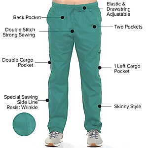 Dagacci Medical Uniform Women's Medical Scrub Set Top and Pant, Teal Green, XS