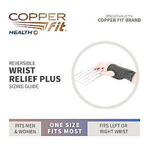Copper Fit Health Unisex Wrist Relief Plus,Black
