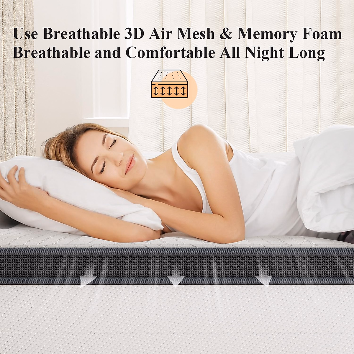 TeQsli Full Mattress, 10 Inch Memory Foam Innerspring Hybrid Mattress in A Box