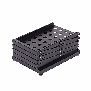 WERTIRUNG Brochure Magazine Catalog Literature Display, Literature Catalog Rack with Carrying Bag, Foldable Magazine Stand for Office Retail Store and Exhibition Trade Show, 4 Pockets (Black)