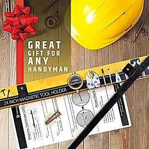 24" Heavy-Duty Magnetic Tool Holder (Upgraded Version) - Extremely Powerful Magnetic Pull Force to Hold Heavy Tools - Professional Space-Saving Magnetic Tool Bar - Metal Tool Organizer Rack/Strip