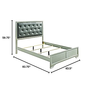Coaster Home Furnishings Salford Queen Panel Bed Metallic Sterling and Charcoal Grey