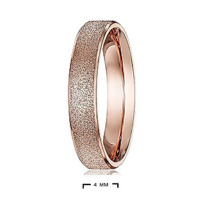 LOVE Beauties 4mm Women's Titanium Rose Gold Wedding Band Ring (4.5)