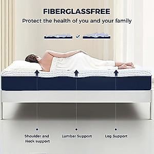 SILKIR 6 Inch Full Size Mattress, Cooling Gel Memory Foam Mattress for Pressure Relieving, Mattress in a Box, CertiPUR-US Certified, Fiberglass-Free Blue