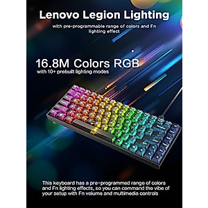 Lenovo Legion K510 Mini Pro Wired Mechanical Gaming Keyboard - 75% Compact Design, RGB Illumination, Hot-Swappable Mechanical Switches, Programable Keys