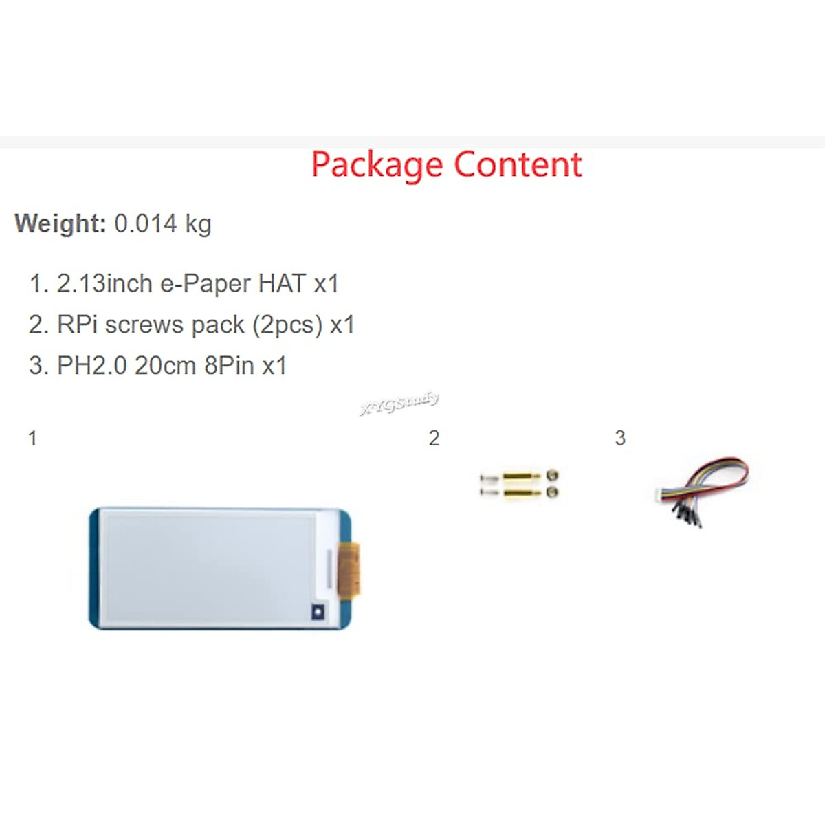 Newest 2.13inch E-Ink Display HAT (V4) Compatible with Raspberry Pi 5/4B/3B+/3B/2B/B+/A+/Zero/Zero W/WH/Zero 2W Series Boards 250x122 Resolution SPI Interface Supports Partial Refresh @XYGStudy