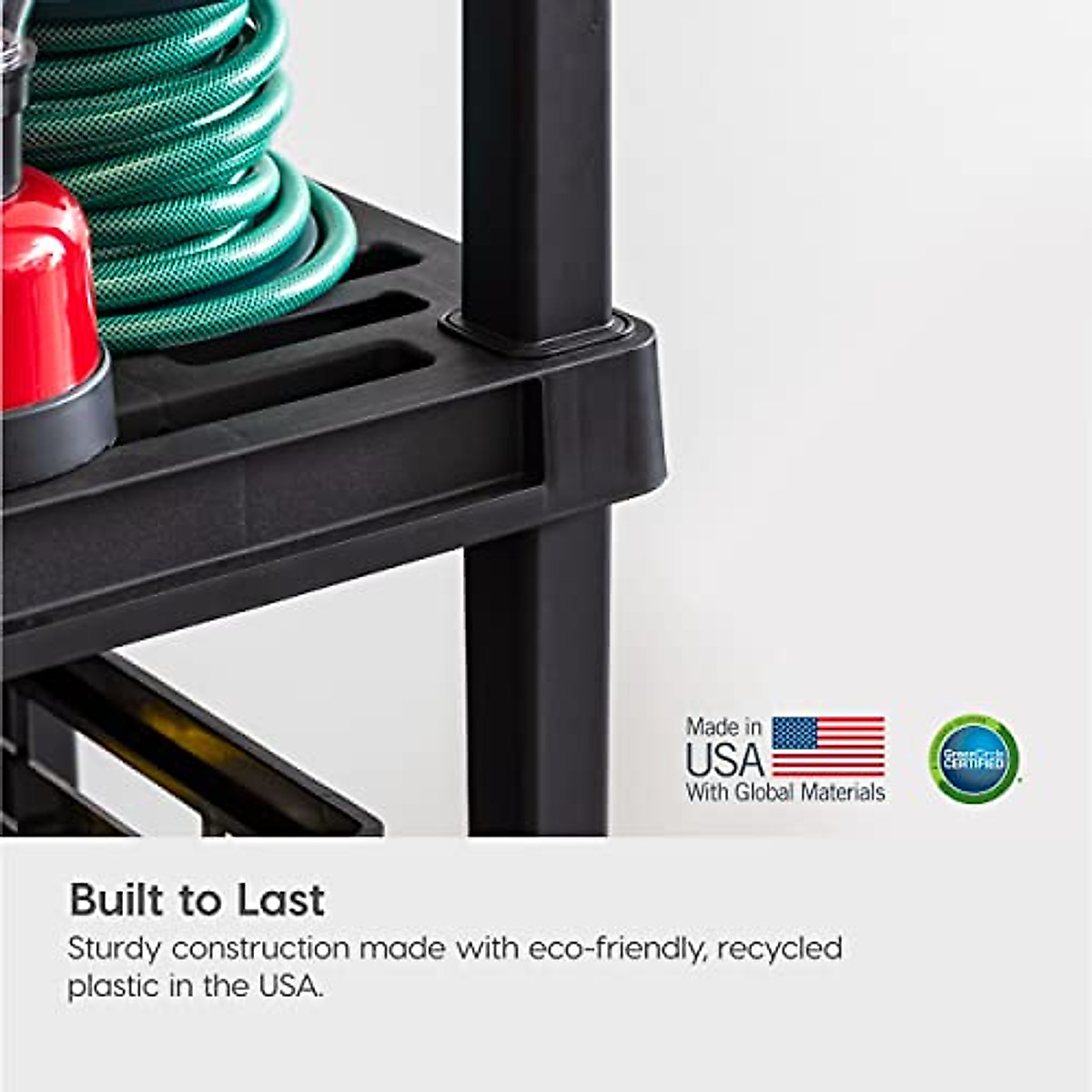 IRIS USA 4-Tier Heavy Duty Plastic Shelving Unit, 56" Tall - 100lbs per Shelf, Modular Garage Rack Storage Organizer for Home, Basement, Laundry & Utility Room, 18"D x 36"W x 56"H - Black