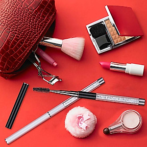 2 Pieces Eyelash Brush with Cap, Mascara Spoolies Reusable Brow Brushes Lash Wands Applicator Spooly for Lashes