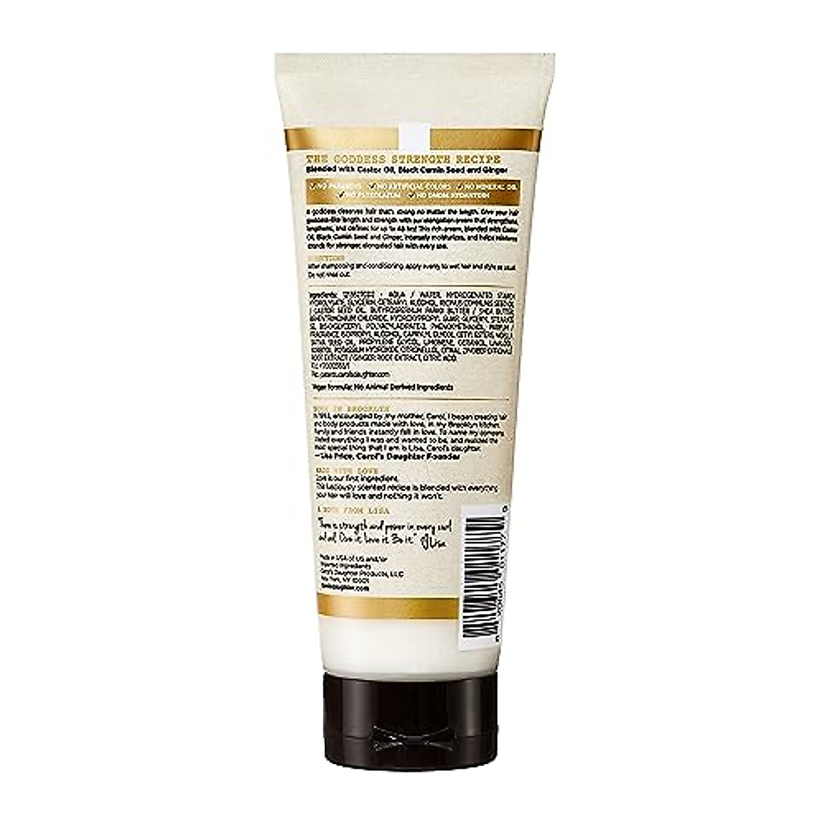 Carol's Daughter Goddess Strength True Stretch Defining Hair Cream For Wavy, Coily and Curly Hair, Curl Defining Cream with Castor Oil for Weak Hair, 6.8 Fl Oz