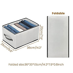 XJ-HOME 2pcs Wardrobe Clothes Storage Box 7 Compartments Washable Portable Wardrobe Storage Box, material upgrade is supported by PP board, not easy to deform, foldable for easy storage.
