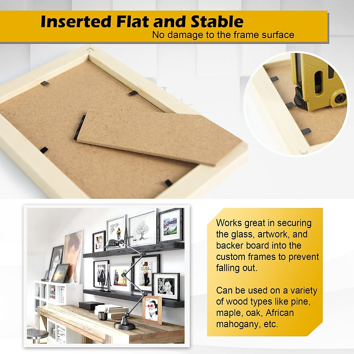 HM515 Manual Flexible Point Driver Kit with 1,000 Points for Securing Back Pieces of Picture Frames, Flex Point Tacker, Point Driver Gun, Picture Framing Nailer Tool