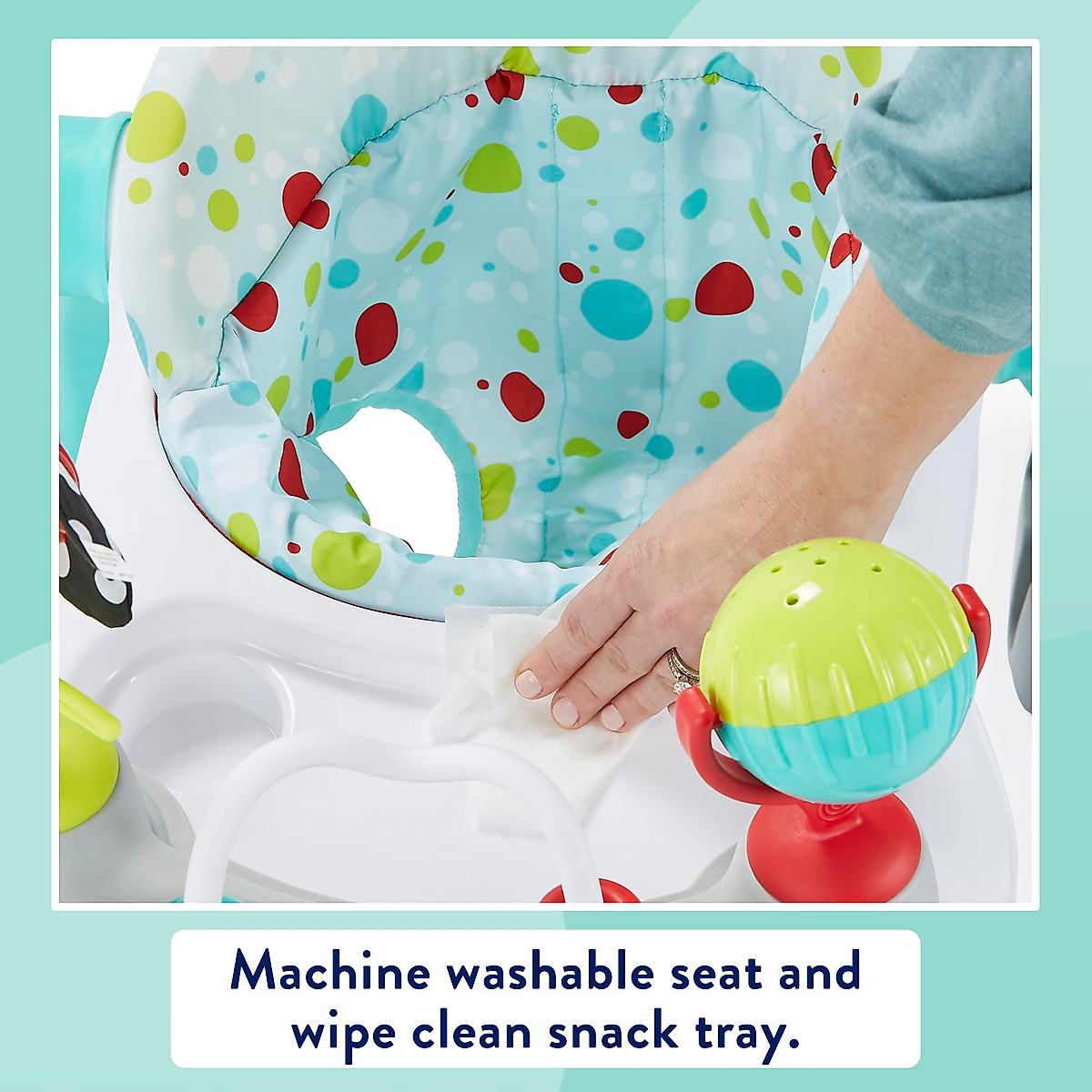 Kolcraft Tiny Steps 2-in-1 Infant & Baby Activity Walker - Seated or Walk-Behind, Jubliee