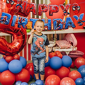 Cartoon Happy Birthday Banner Kawaii Birthday Party Decorations for Girls Boys Kids Teens Colorful Birthday Banners Cute Superhero Theme Happy Birthday Party Supplies