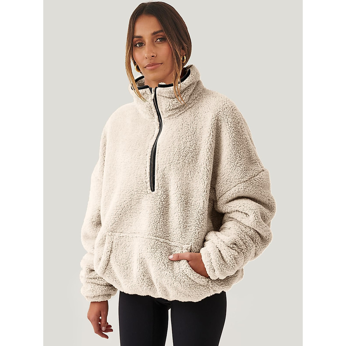 ANRABESS Womens Zip Up Hoodies Cropped Sweatshirts Fall Outfits Casual Hooded Pullover Sweaters Tops Winter Clothes 2024 Small