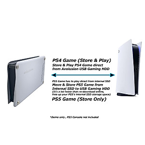 Avolusion PRO-M5 Series 2TB USB 3.0 External Gaming Hard Drive for PS5 Game Console (White, Metal Case) - 2 Year Warranty (Renewed)