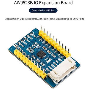 AW9523B IO Expansion Board for Raspberry Pi/Micro:bit/Ardu/STM32, I2C Interface, Expands 16 I/O Pins Allows Using 4 Expansion Boards at The Same Time, Expanding up to 64 I/O Ports