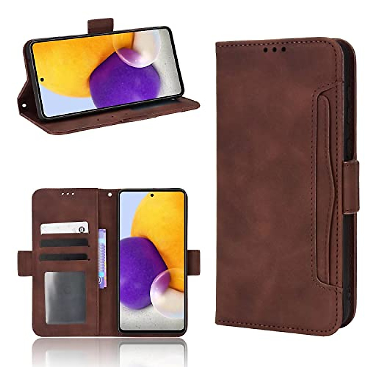 YBROY Case for Motorola ThinkPhone, Magnetic Flip Leather Premium Wallet Phone Case, with Card Slot and Folding Stand, Case Cover for Motorola ThinkPhone.(Brown)