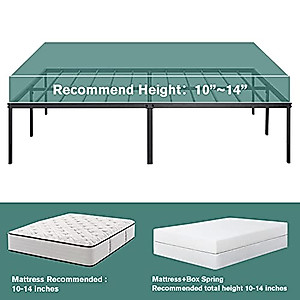 IMUsee Heavy Duty Full Size Platform Bed Frame with 16.5" Large Under Bed Storage Space, Sturdy Metal Frame/ Mattress Foundation/ No Box Spring Needed/ Easy Assembly/Noise-Free