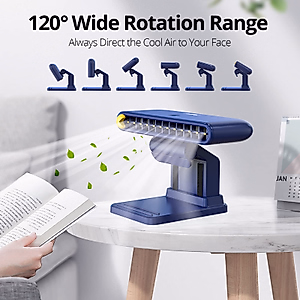 PALIFEL Portable Mini Desk Fan, Touch Control Table Fan, Quiet Cool & Air Circulating Monitor Clip on Fan for Office, 2400mAh Rechargeable Battery Operated Personal USB Small Fans for Home & Outdoor