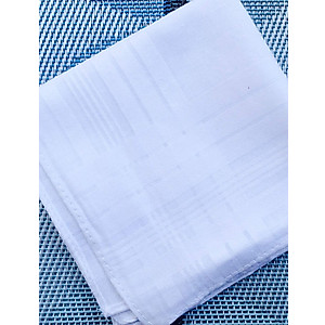 MemoryHanky Men's Pure White 100% Cotton Handkerchiefs Classic Hankies
