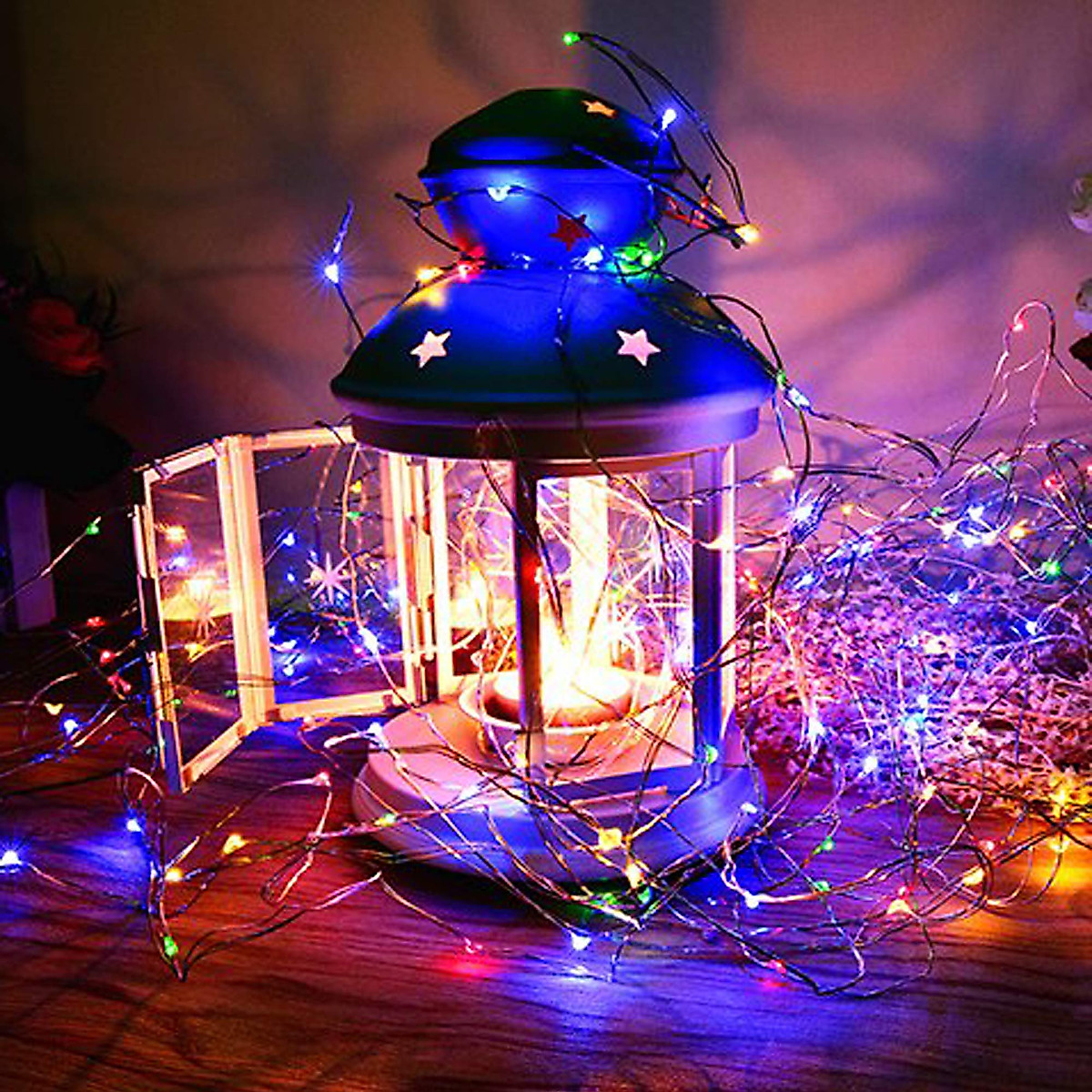 33Ft String Lights Battery Operated with Remote Control Timer, 100LED 4 Pack Waterproof 8 Modes Copper Wire Twinkle Fairy Lights for Bedroom Indoor Outdoor Wedding Dorm Christmas Decorations