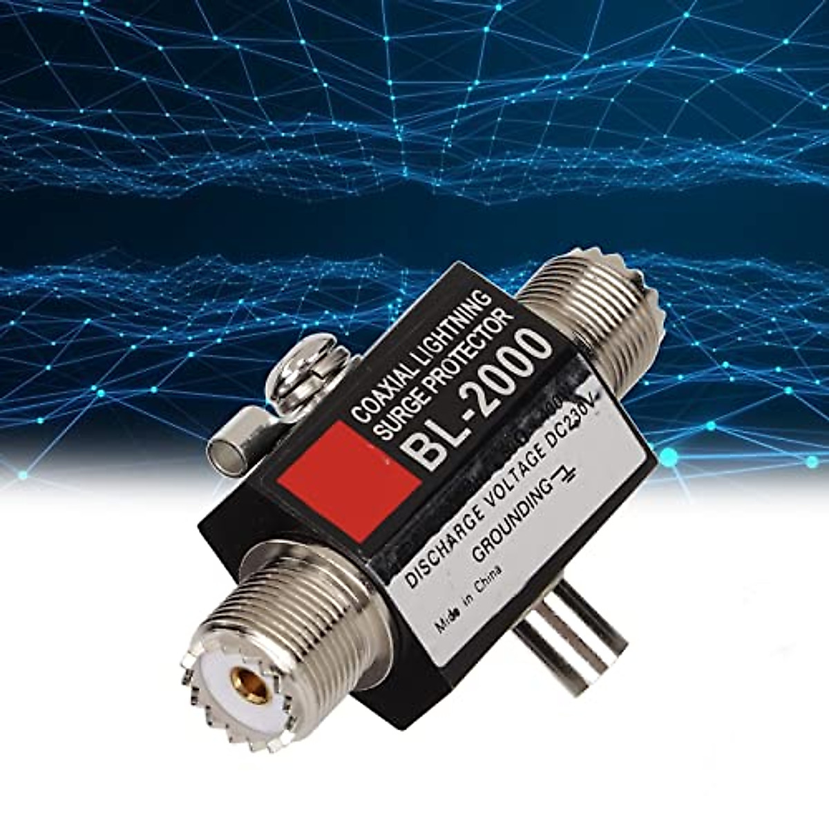 Heayzoki Lightning Surge Protector,1/4 Wavelength Short Circuit Lightning Arrestor, PL259 Female to PL259 Female Coaxial Lightning Arrestor