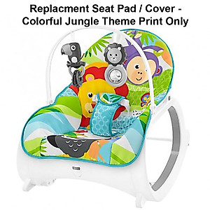 Replacement Part for Fisher-Price Infant-to-Toddler Rocker - DTG96 ~ Rocking Chair Replacment Seat Pad/Cover ~ Colorful Jungle Theme Print