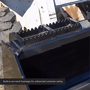 Titan Attachments 72" HD Skid Steer Dirt Bucket with Bolt-On Teeth, Rated 2,645 LB, Universal Quick Tach