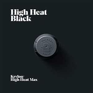 Krylon K01707077 High Heat Spray Paint, 12 Ounce (Pack of 1), Flat Black