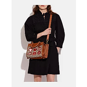 COACH Rogue 25 B4 Multi Lips Signature Jacquard (Brass/Cocoa Burnished Amb)