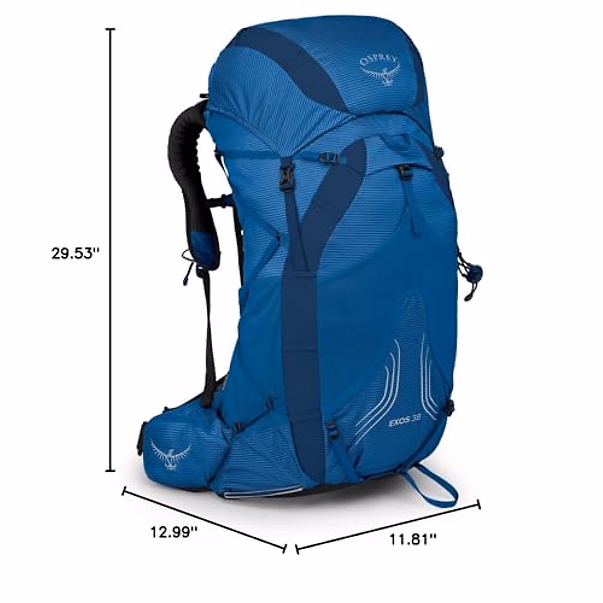 Osprey Exos 38L Men's Ultralight Backpacking Backpack, Blue Ribbon, S/M