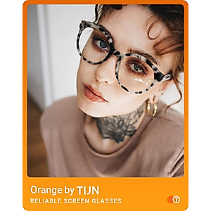 TIJN Blue Light Glasses for Women and Men, Oversized Frame, Anti Eyestrain Clear Computer Gaming Blue Blocker Glasses (Tortoise Shell)