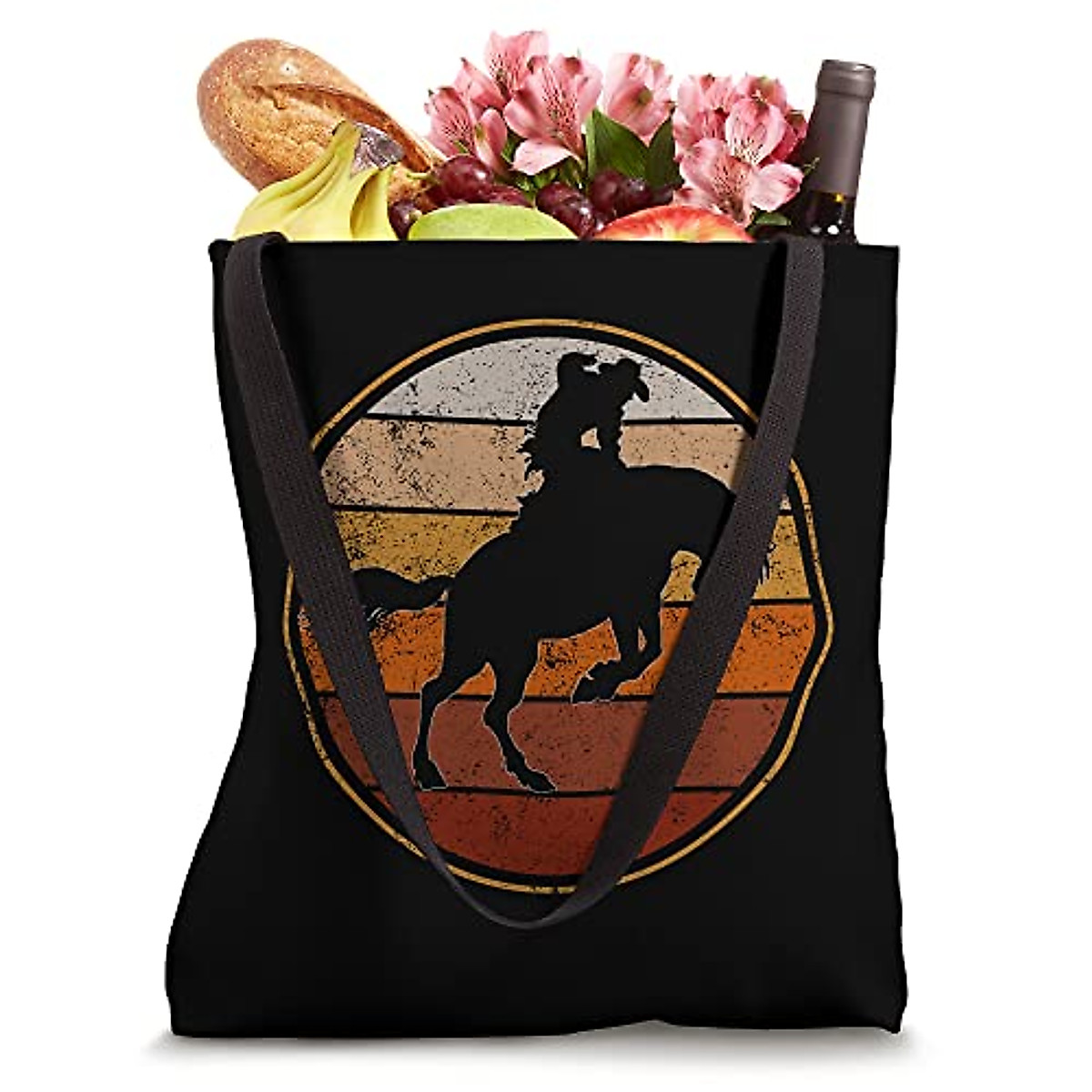 Rodeo Bucking Bronco Horse Retro Style Cowboy Men Women Kids Tote Bag