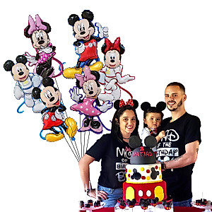 6 pcs Minnie Mickey Party Balloons , Mickey theme Party Supplies,Baby Shower Birthday Party Decorations
