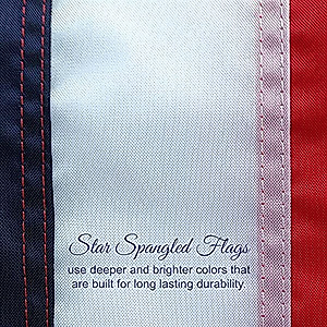 American Flag 3x5-100% Made in USA Using Tough, Long Lasting Nylon Built for Outdoor Use, Featuring Embroidered Stars and Sewn Stripes Plus Superior Quadruple Stitching on Fly End