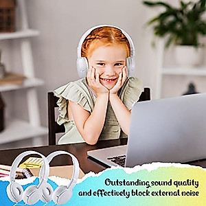 12 Pack Kids Headphones Bulk Classroom Headphones with Microphone 3.5 mm Jack Stereo Headphones Multi Color Headsets Adjustable Wired on Ear Headphones for Kids Adults School Classroom Library