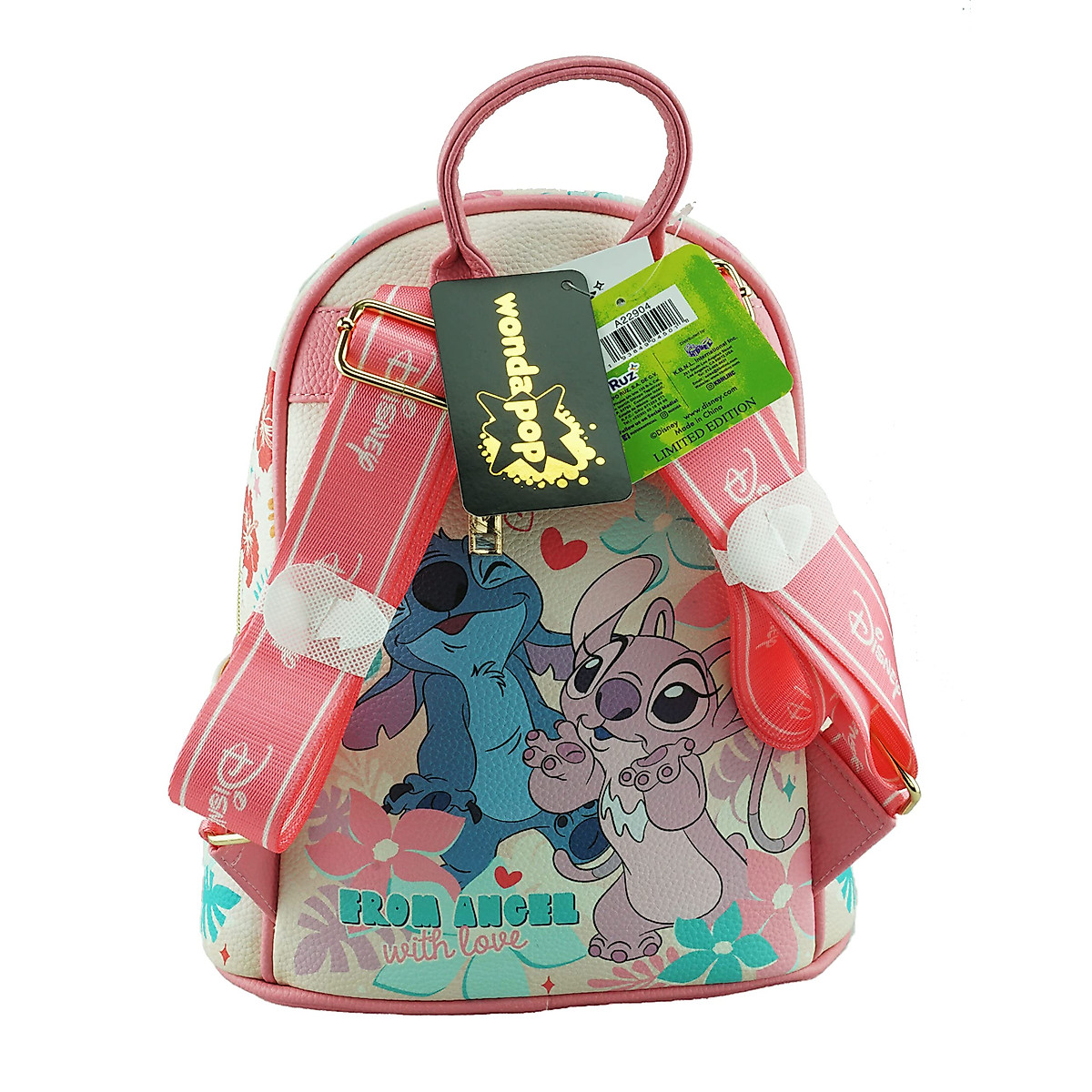Wondapop Disney Angel and Stitch 11" Vegan Leather Fashion Mini Backpack