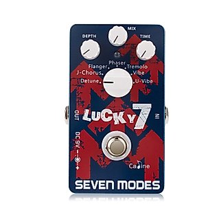 Caline Electric Guitar Effects Lucky 7 Digital Guitar Effect Pedal 7 Modes Aluminum Alloy Housing CP-38