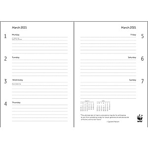 WWF Tigers Weekly Academic Planner 2021, 5.75" x 8.25" Flexi Cover